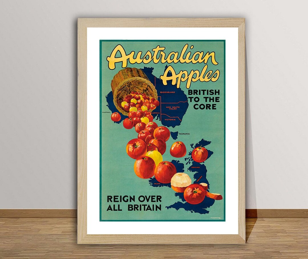 Vintage Australian Apples Poster: Health for Economy Food Art Print - Etsy