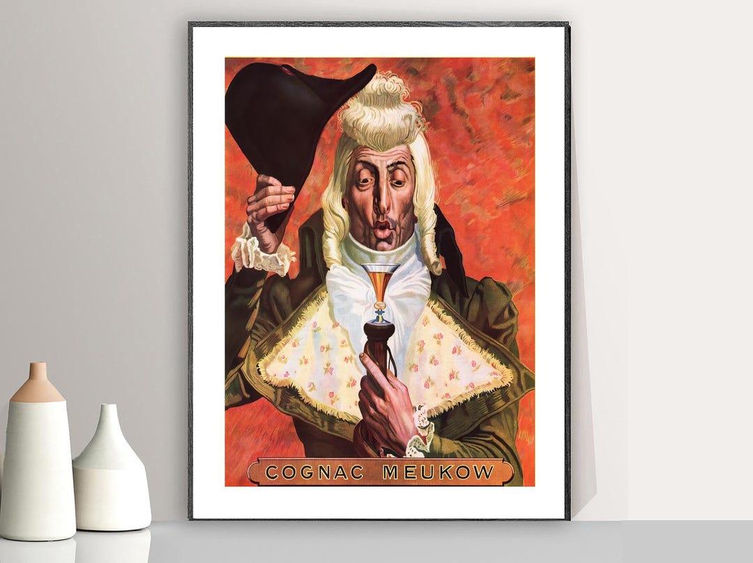 Cognac Meukow Brandy Vintage Poster: Food & Drink Wall Art - Etsy