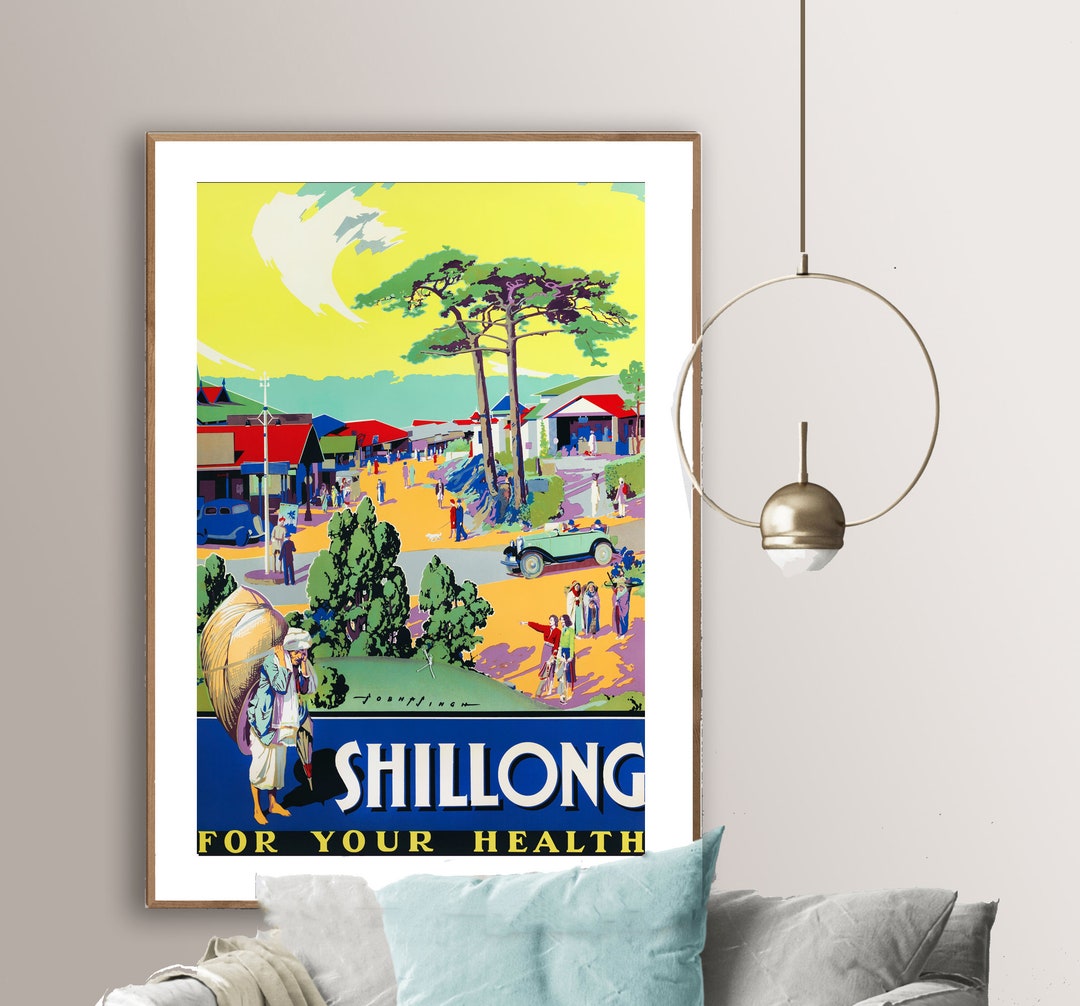 Shillong, India Vintage Travel Poster Poster Paper or Canvas Print ...