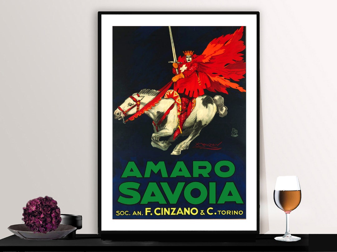 Amaro Savoia Cinzano Torino Vintage Food&drink Poster by Achille Mauzan ...