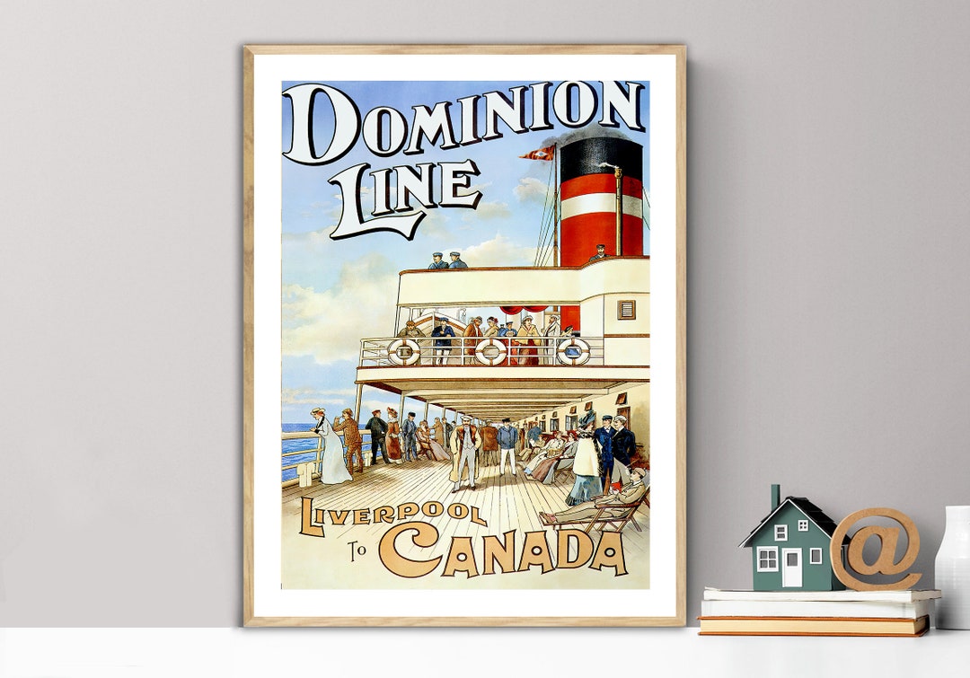 Vintage Dominion Line Travel Poster: Liverpool to Canada - Etsy