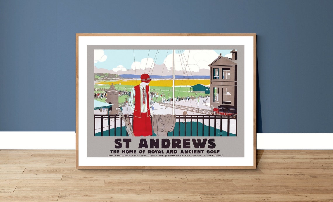 St Andrews Scotland Vintage Golf Travel Poster - Etsy