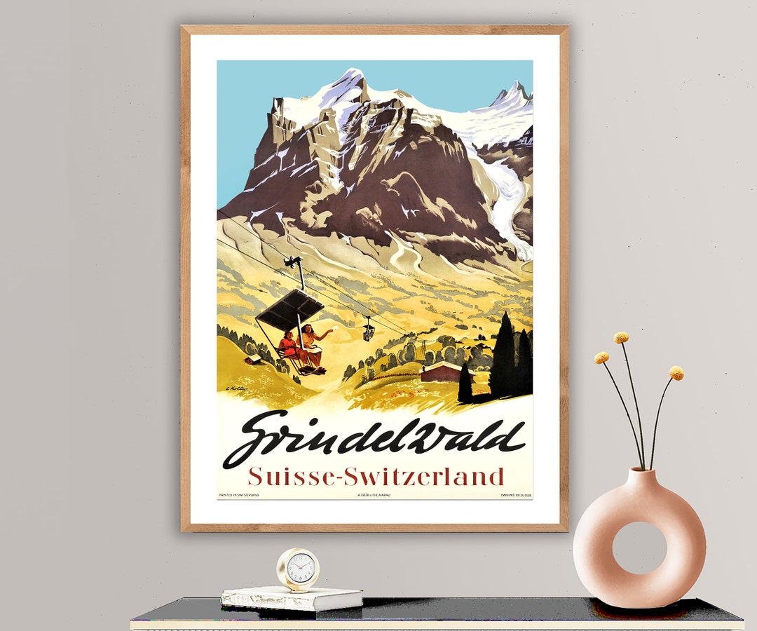 Grindelwald, Suisse Vintage Travel Poster - Poster Paper or Canvas ...