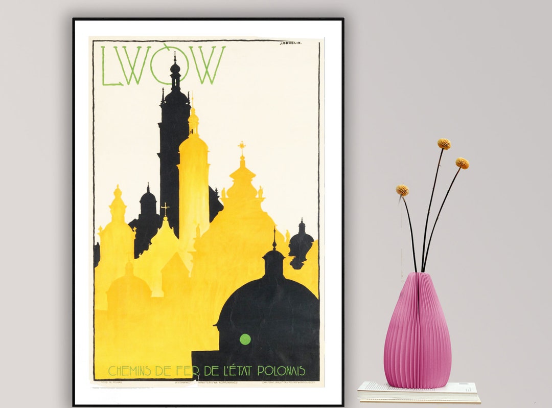 Lwow lviv Ukrania Vintage Travel Poster Poster Paper or Canvas Print ...