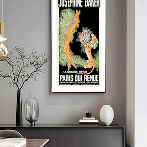 Vintage Josephine Baker Advertisement Art Print - Reproduction of ...