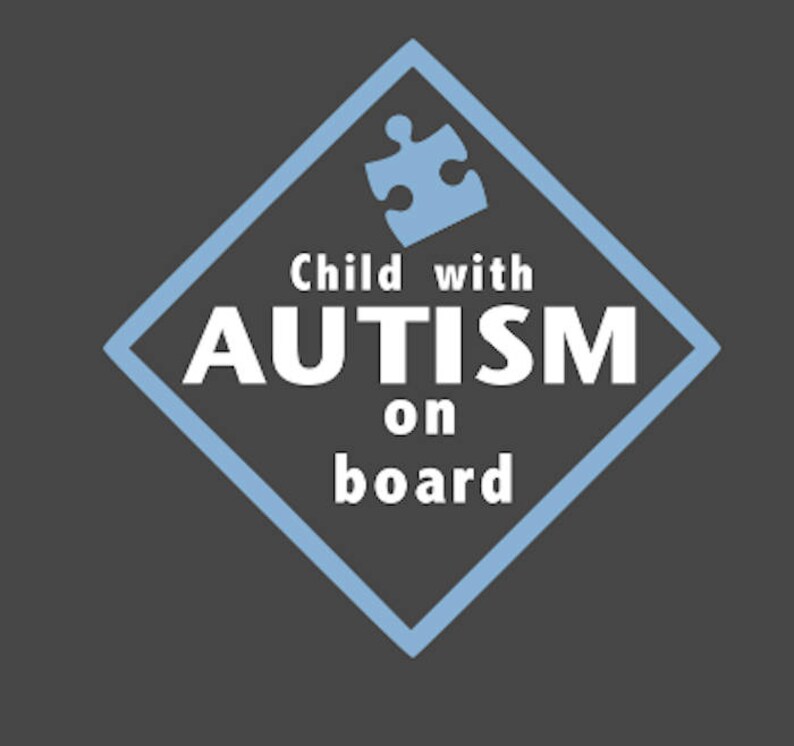 Child With Autism on Board Decal - Etsy