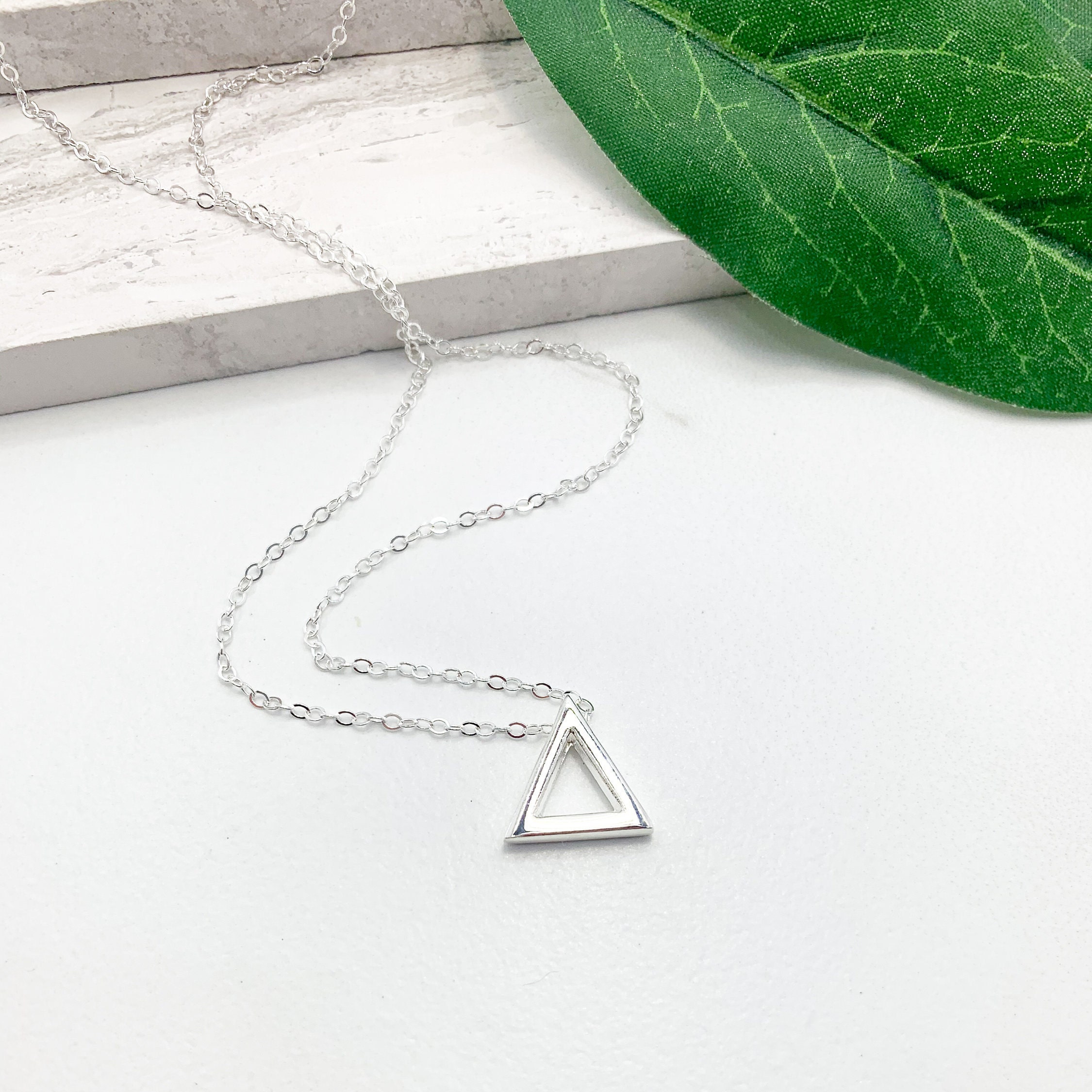 Silver Triangle Delta Necklace