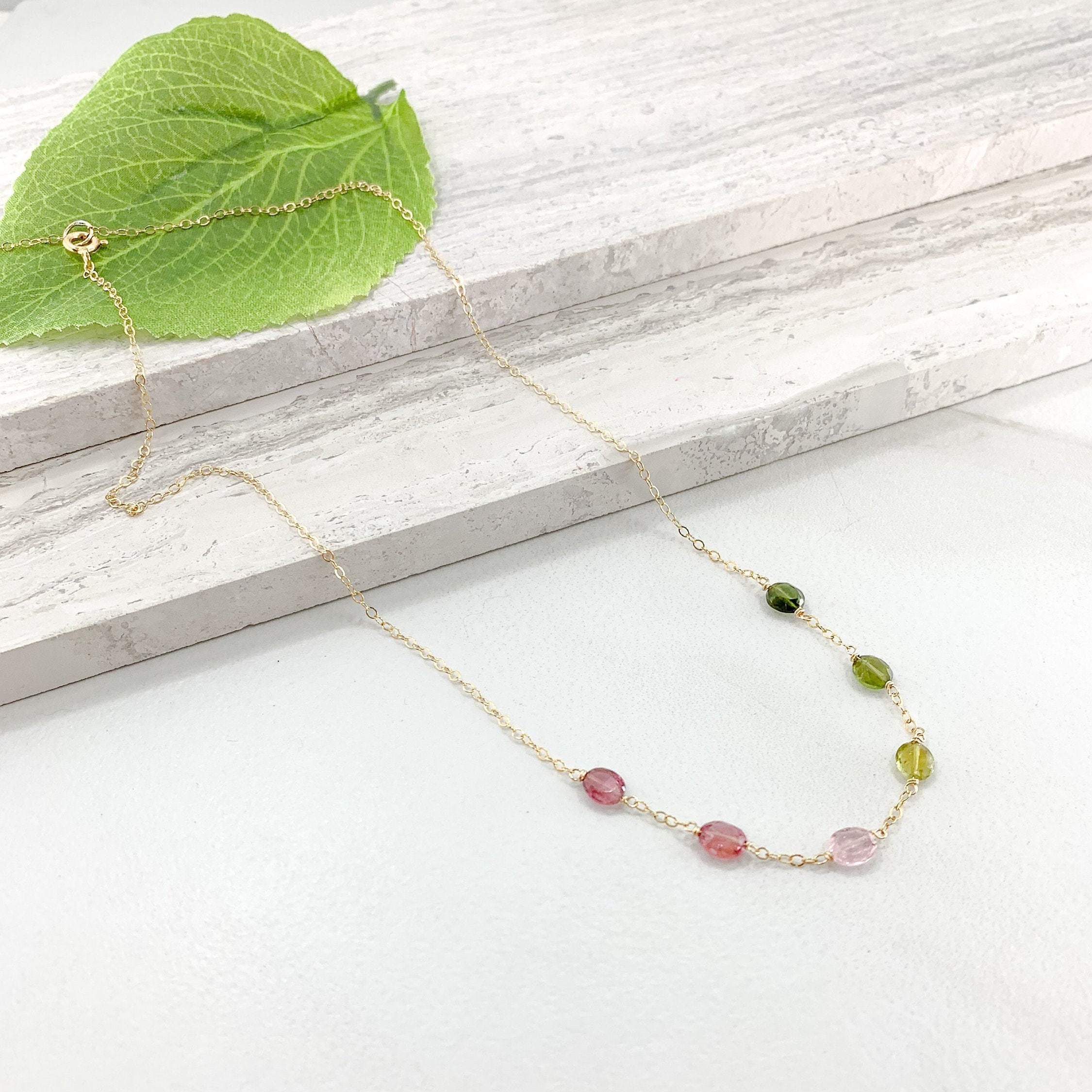 Watermelon Tourmaline Necklace, Meaningful Necklace Gift For Her