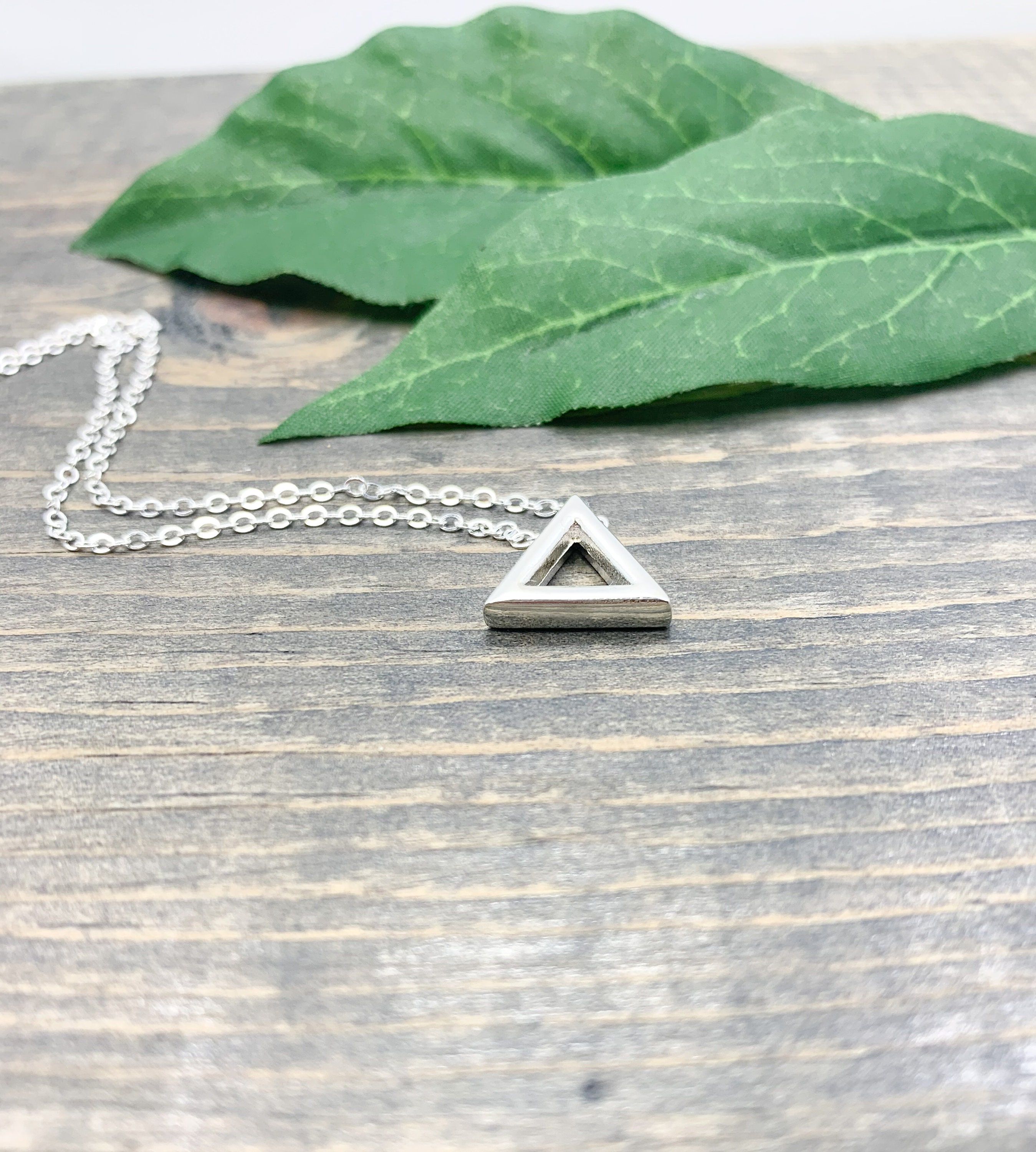 Silver Triangle Delta Necklace