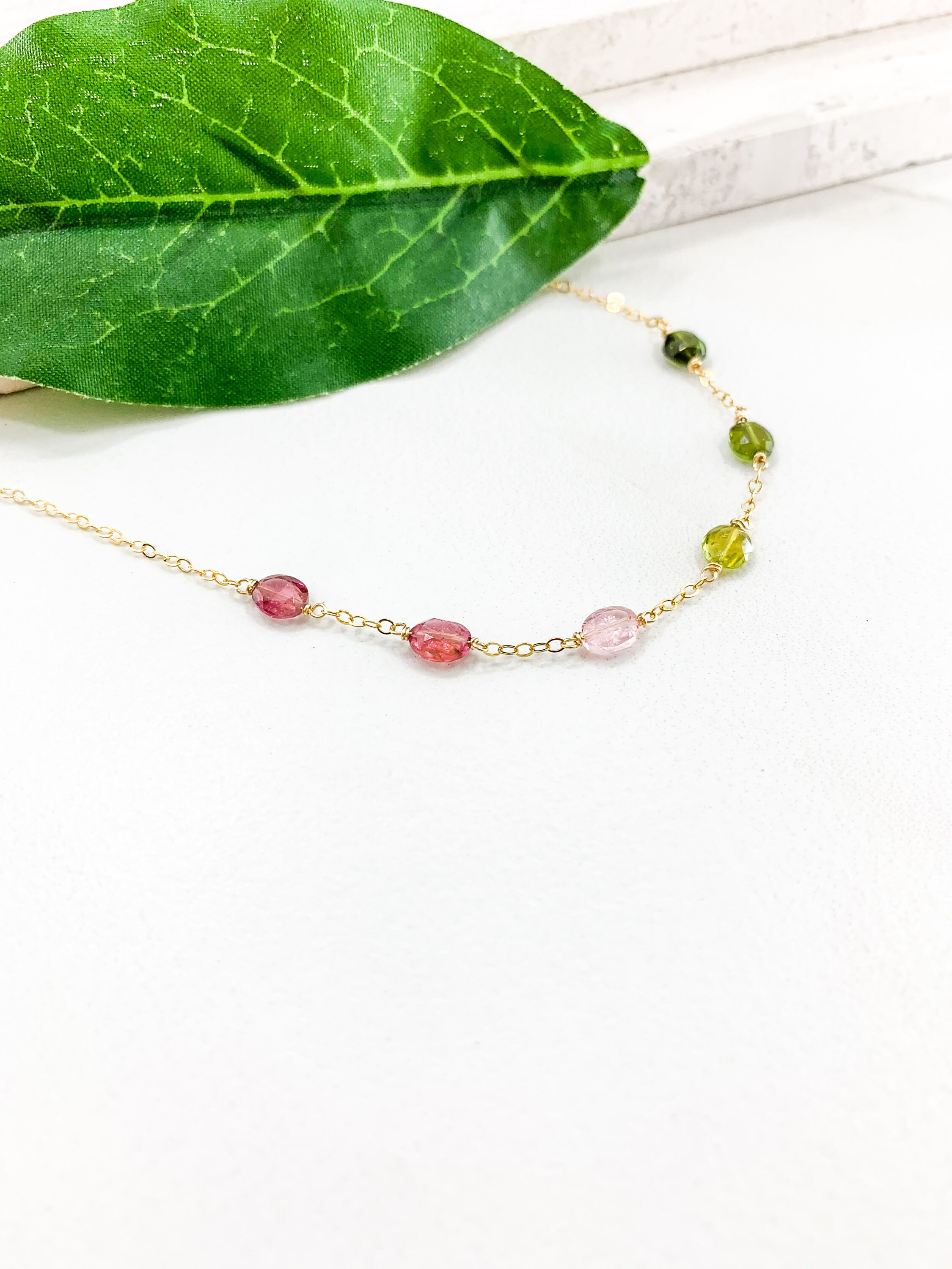 Watermelon Tourmaline Necklace, Meaningful Necklace Gift For Her