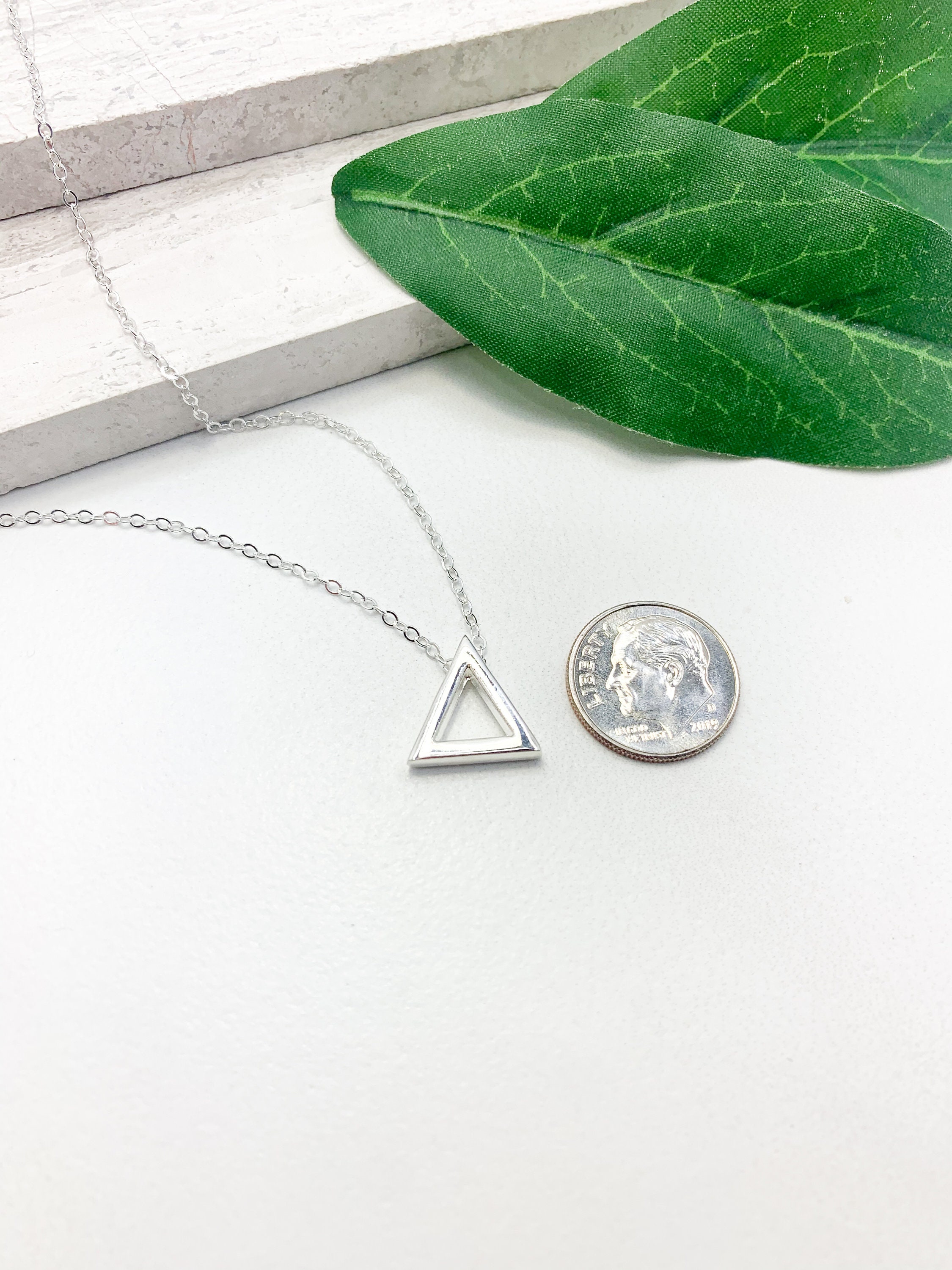 Silver Triangle Delta Necklace