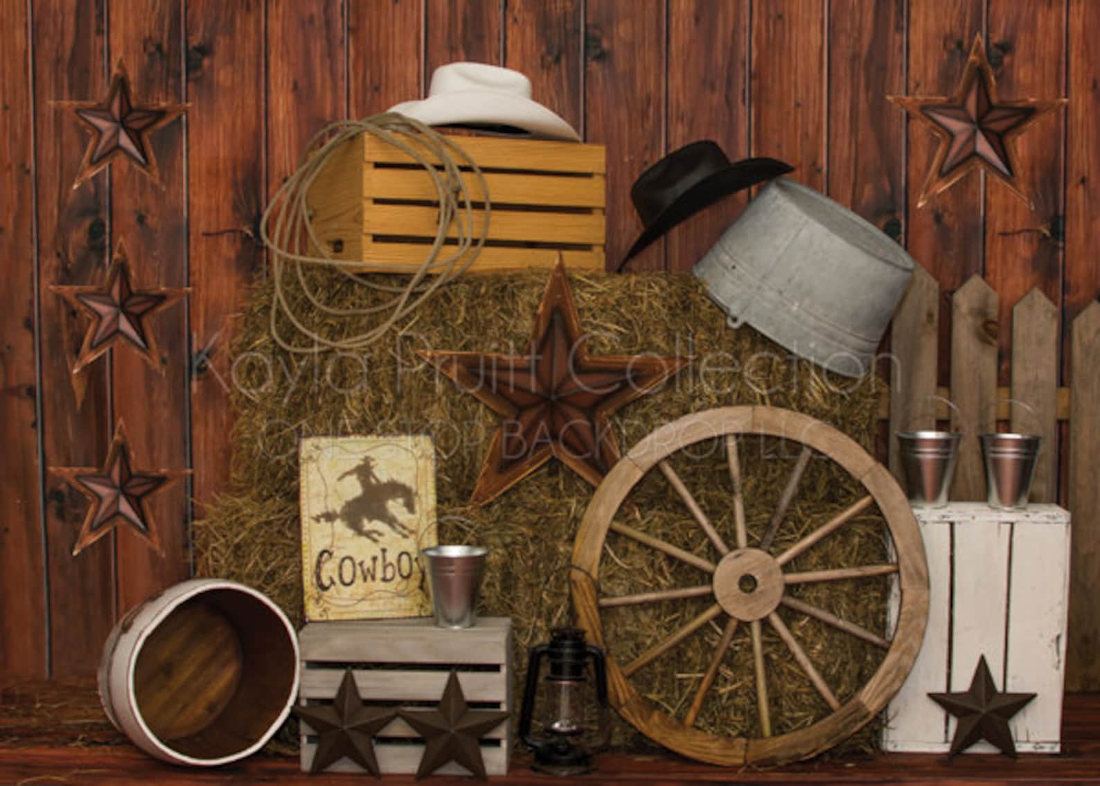 Cowboy Backdrop KP0242 on Glare Free Vinyl 7' Wide by | Etsy