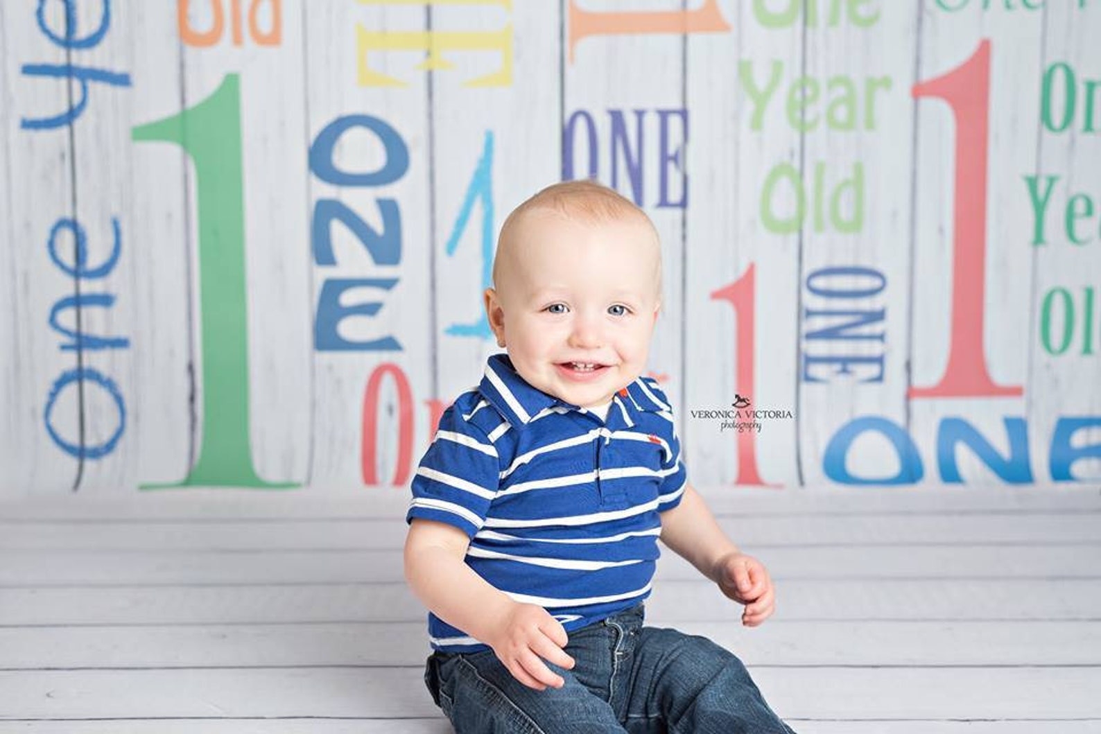 First Birthday in Primary Colors Backdrop on Glare Free Vinyl - Etsy