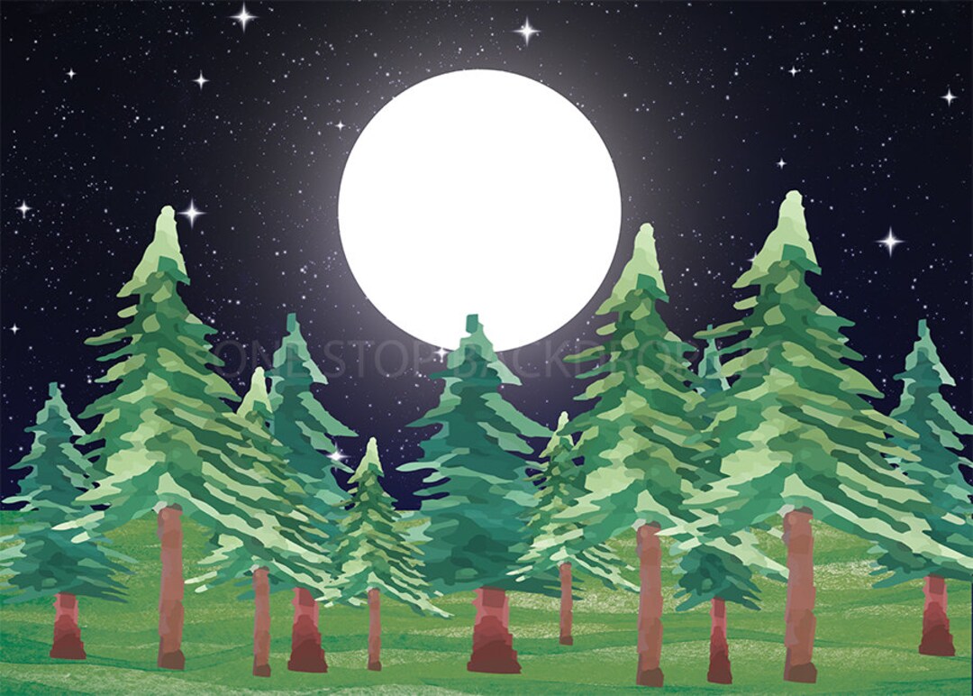 Night Forrest 2 Backdrop on Premium Matte Vinyl 7' Wide by 5' Tall. - Etsy