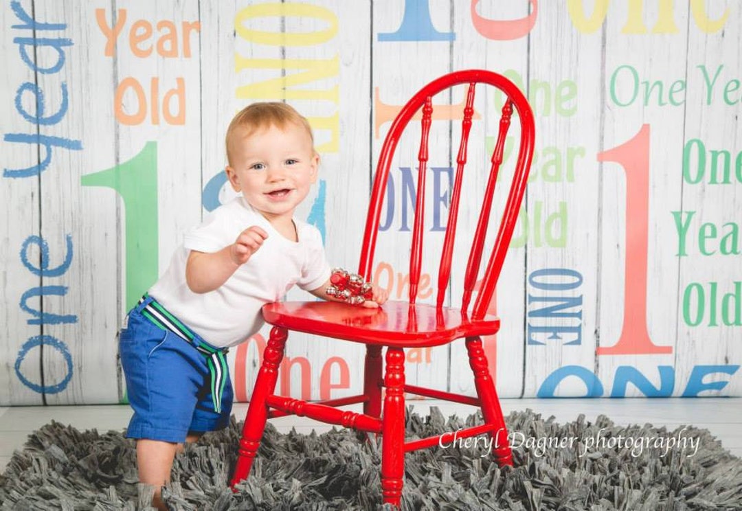 First Birthday in Primary Colors Backdrop on Glare Free Vinyl - Etsy