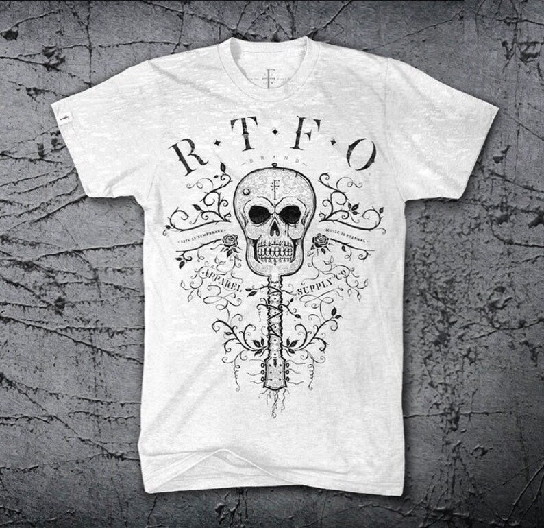 MUSIC IS ETERNAL Skull/guitar Shirt (metalhead, Heavy Metal, Metalcore ...