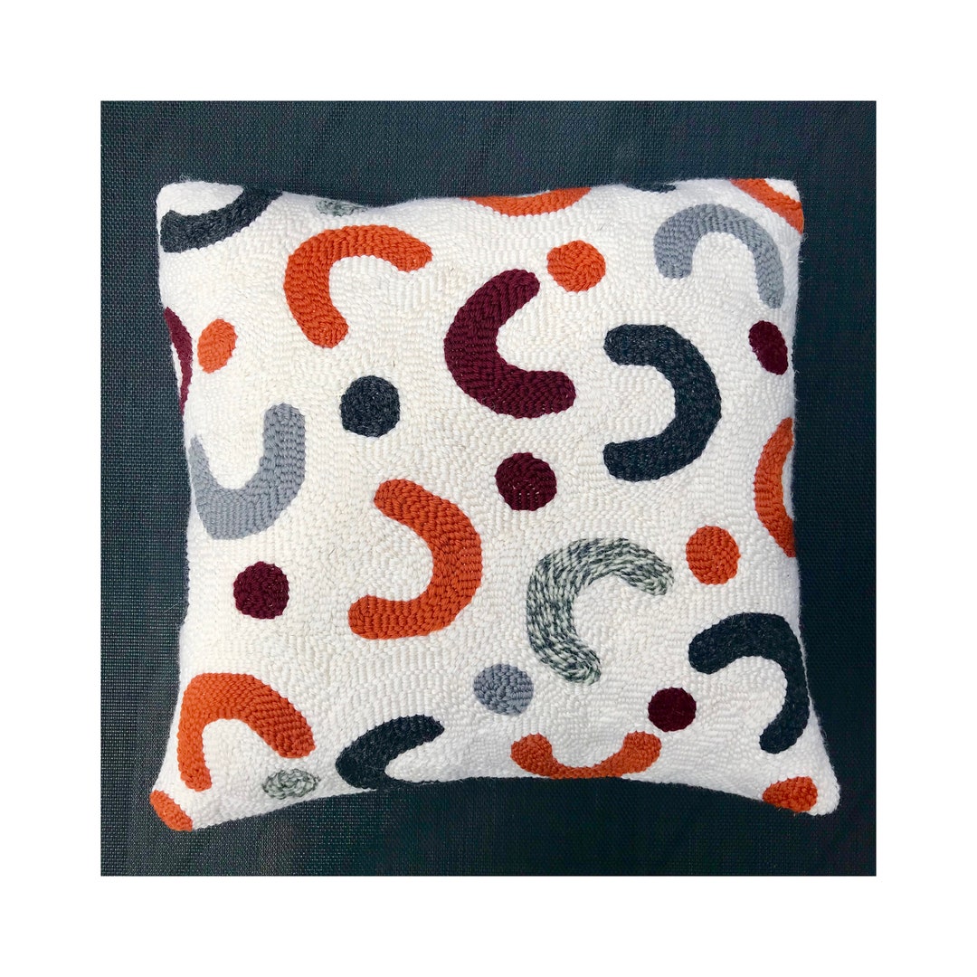 Contemporary Modern Home Decor Pillow Downloadable Digital Punch Needle ...