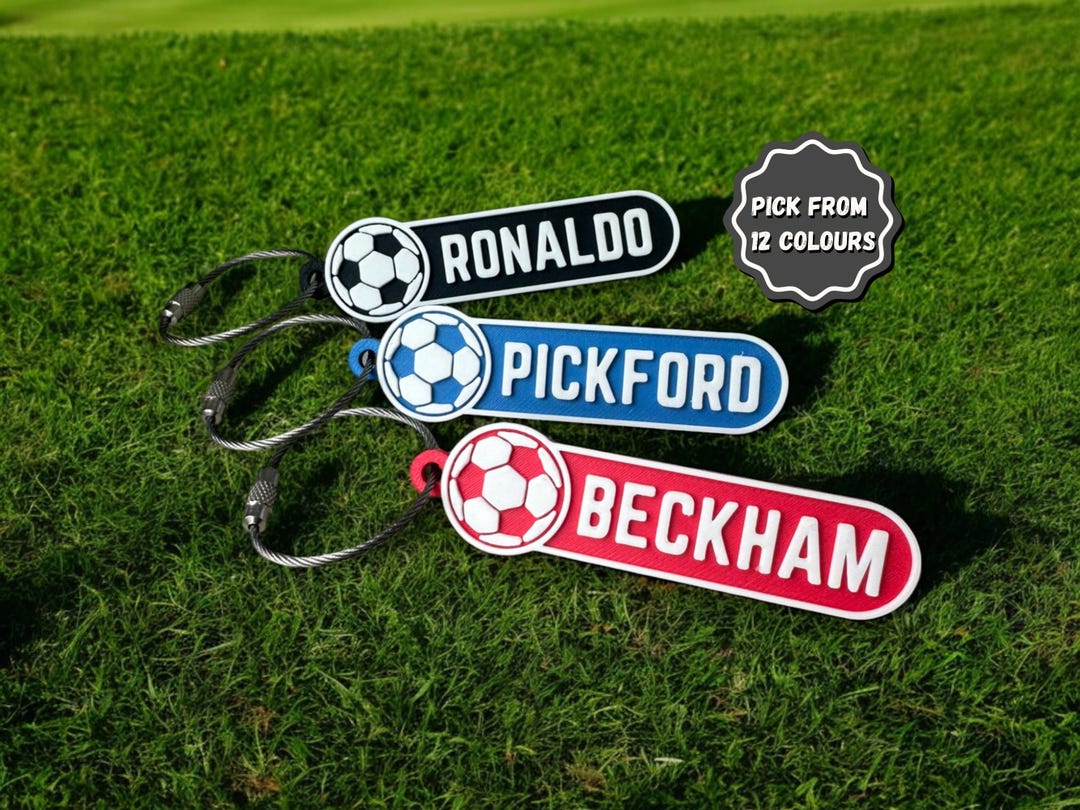 Personalised Football Keychain, Custom Name Soccer Gift, Sports ...