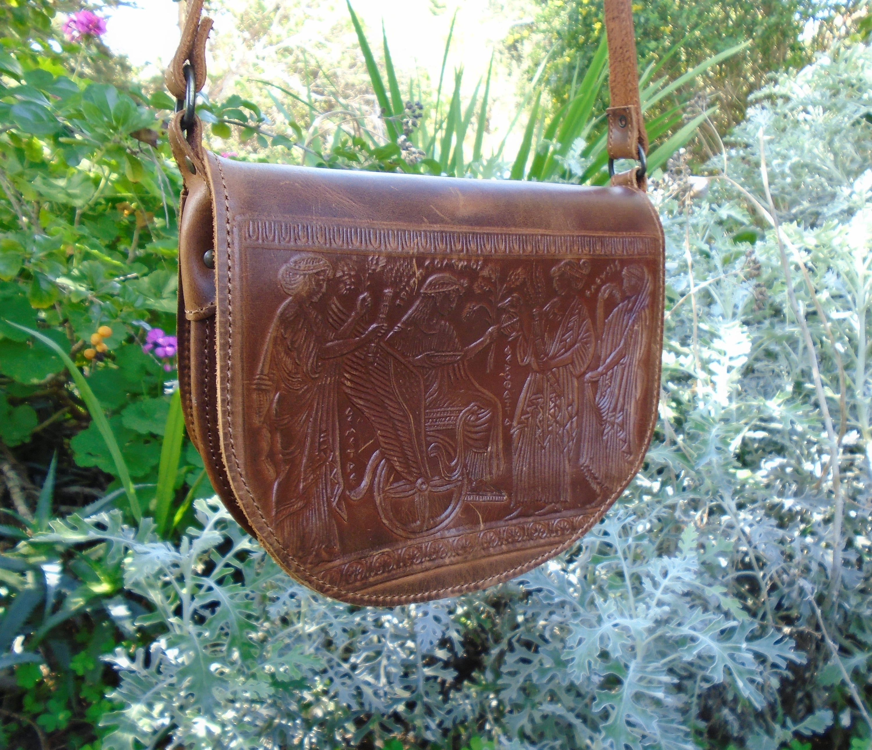 Handmade Greek Leather Bag Women's Crossbody Bag With - Etsy