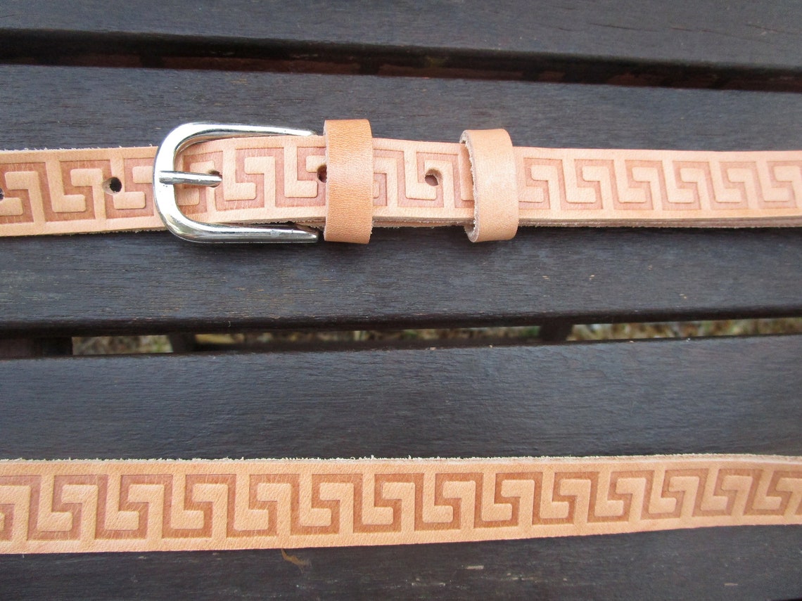 Meander Pattern Belt Greek Leather Belt Handmade Belt Greek - Etsy UK