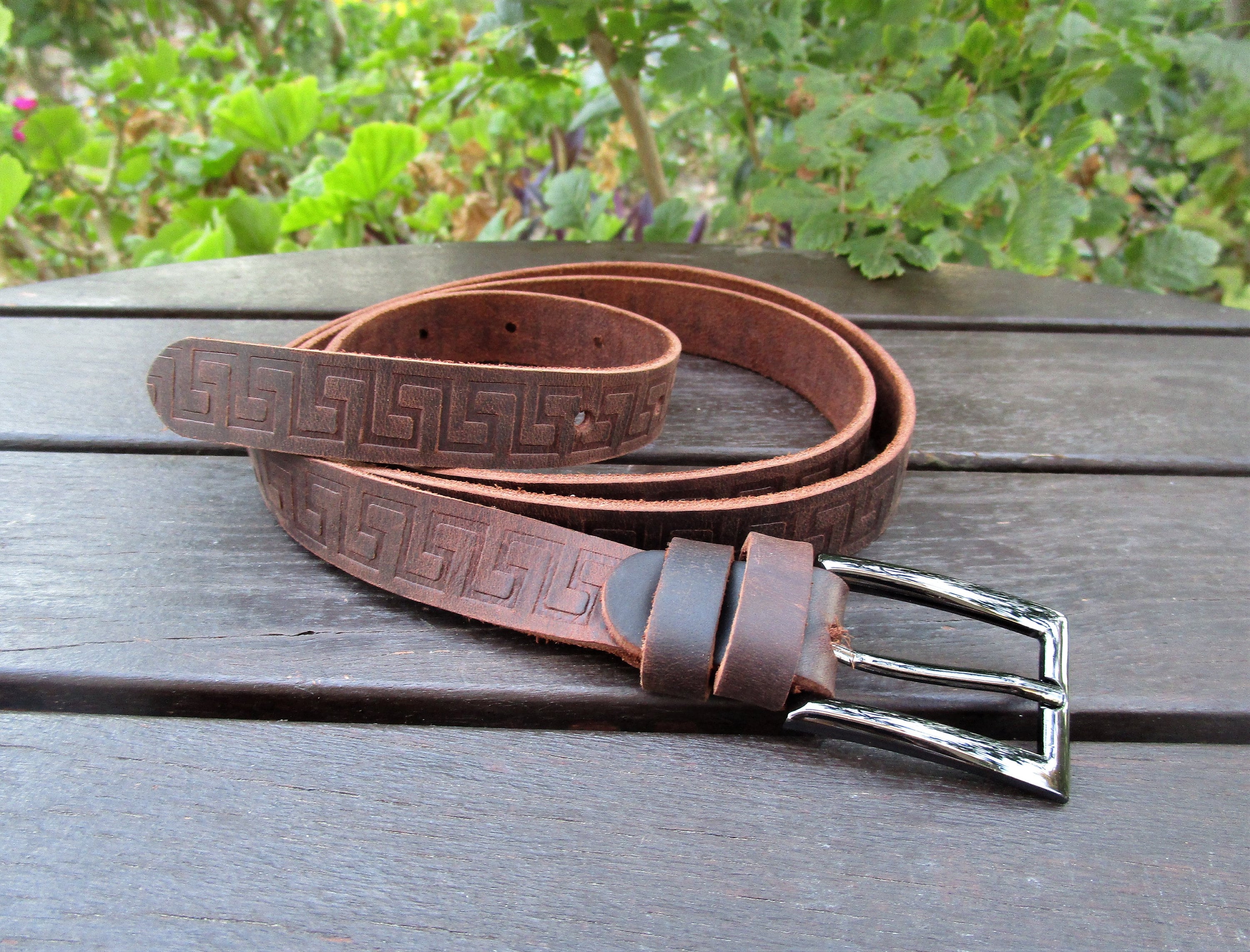 Meander Pattern Belt Greek Leather Belt Handmade Belt Greek - Etsy UK