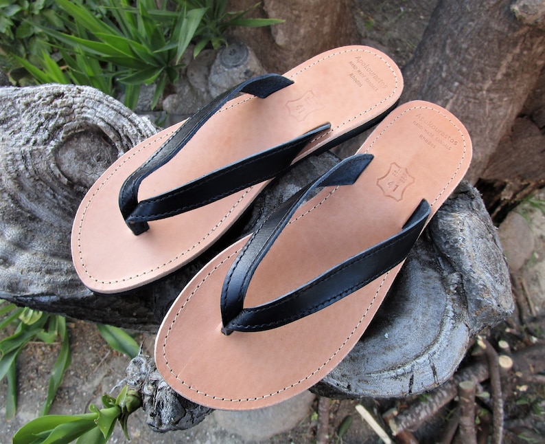 Men's Handmade Greek Leather Flip Flop Sandals - Etsy