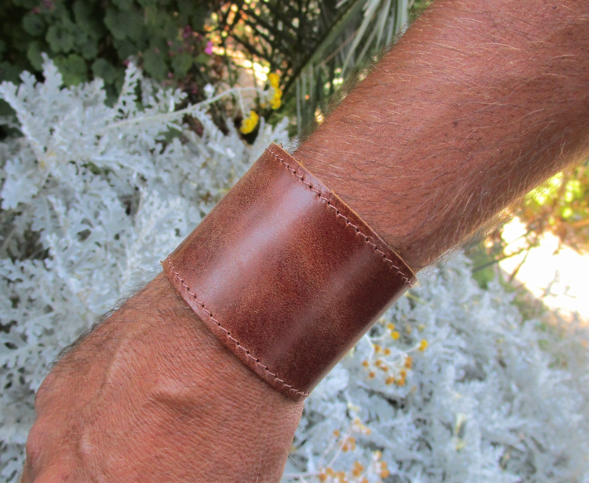 Handmade Leather Cuff Bracelet Greek Leather Wristband with | Etsy