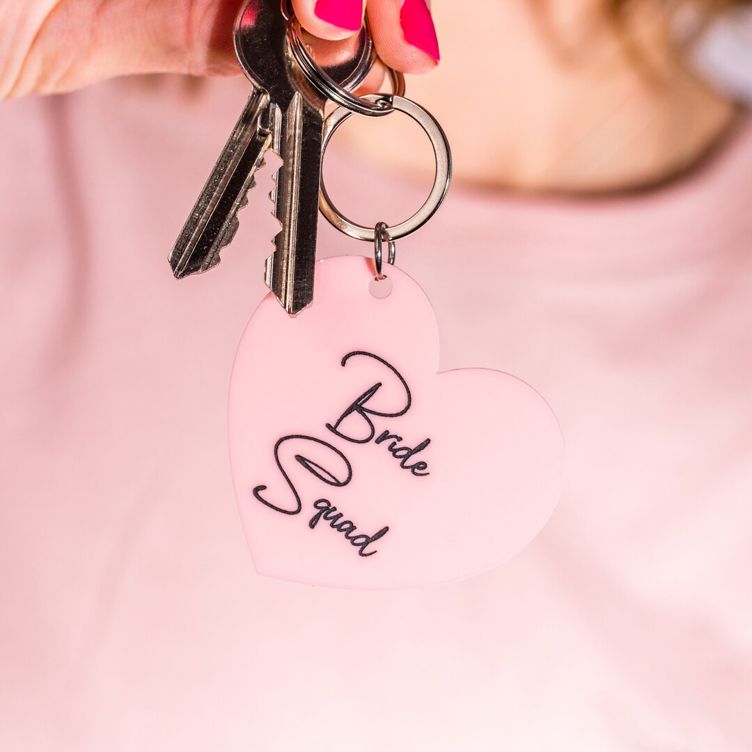 Bride Squad Heart Keyring, Bride Squad Keyring, Bride Squad Gift, Hen ...