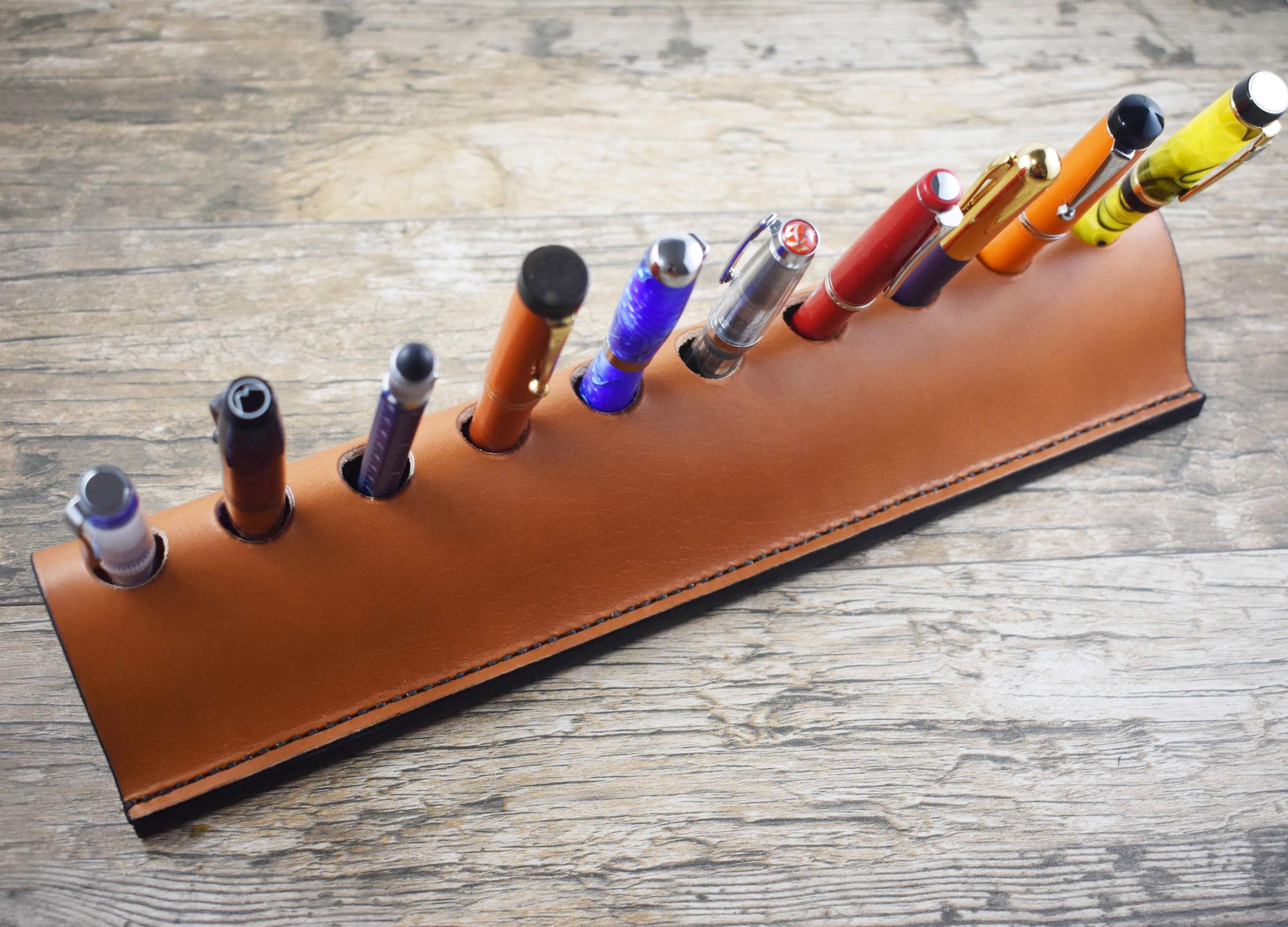 Fountain Pen Stand Desk Pen Holder Leather 10 Pen Holder for - Etsy UK