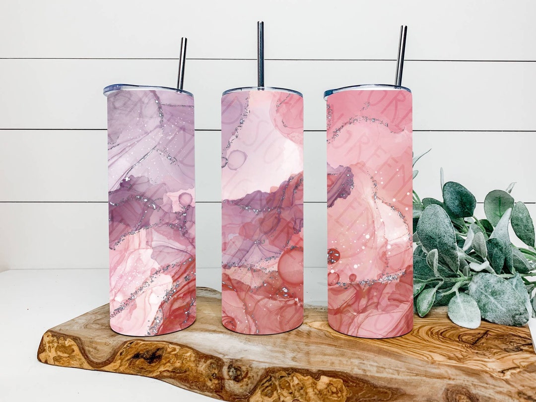 Pink Laced Alcohol Ink Sublimation Design 20 Oz Tall Skinny - Etsy