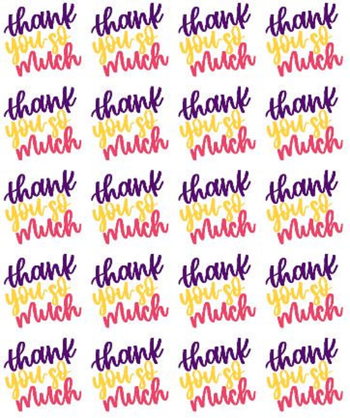 20 Thank You so Much Stickers Thank You Order Stickers | Etsy