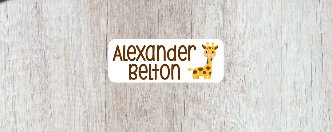 Giraffe Name Label STICKERS School Supply Labels Daycare - Etsy