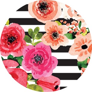 Floral Flowers Cardstock Round Cutouts, Cardstock Circles, Cardstock ...