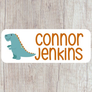 Dinosaur T-rex Name Label STICKERS School Supply Labels - Etsy
