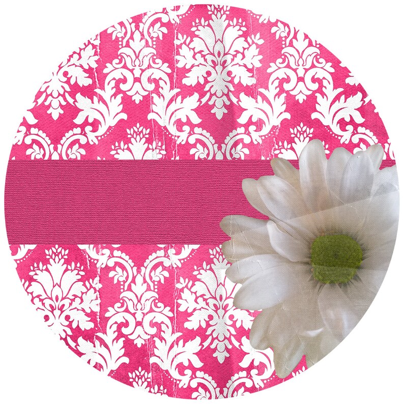 Floral Flowers Cardstock Round Cutouts Cardstock Circles | Etsy