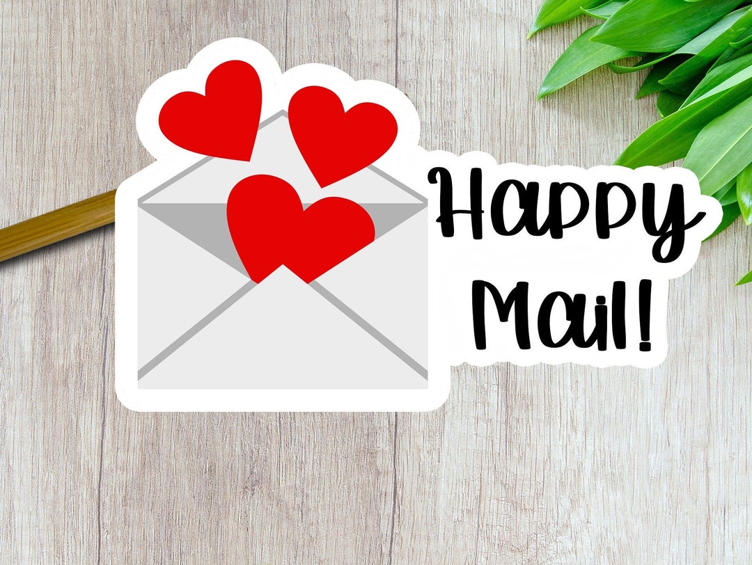 21 Happy Mail STICKERS, Valentine's Day, Envelope Seals, Shop Small ...