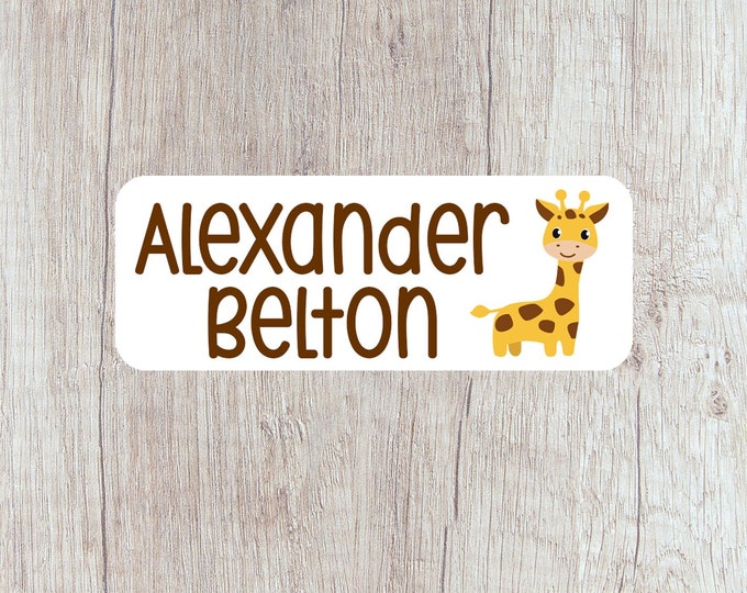 Giraffe Name Label STICKERS, School Supply Labels, Daycare Labels, Name ...