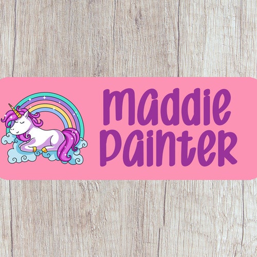 Unicorn School Supply Labels Waterproof Labels Personalized - Etsy