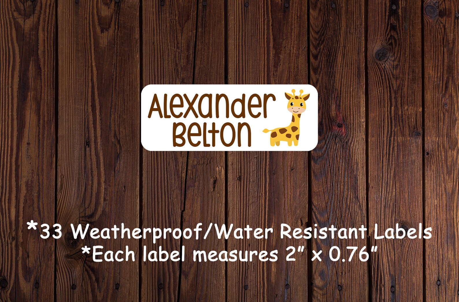 Giraffe Name Label STICKERS School Supply Labels Daycare | Etsy