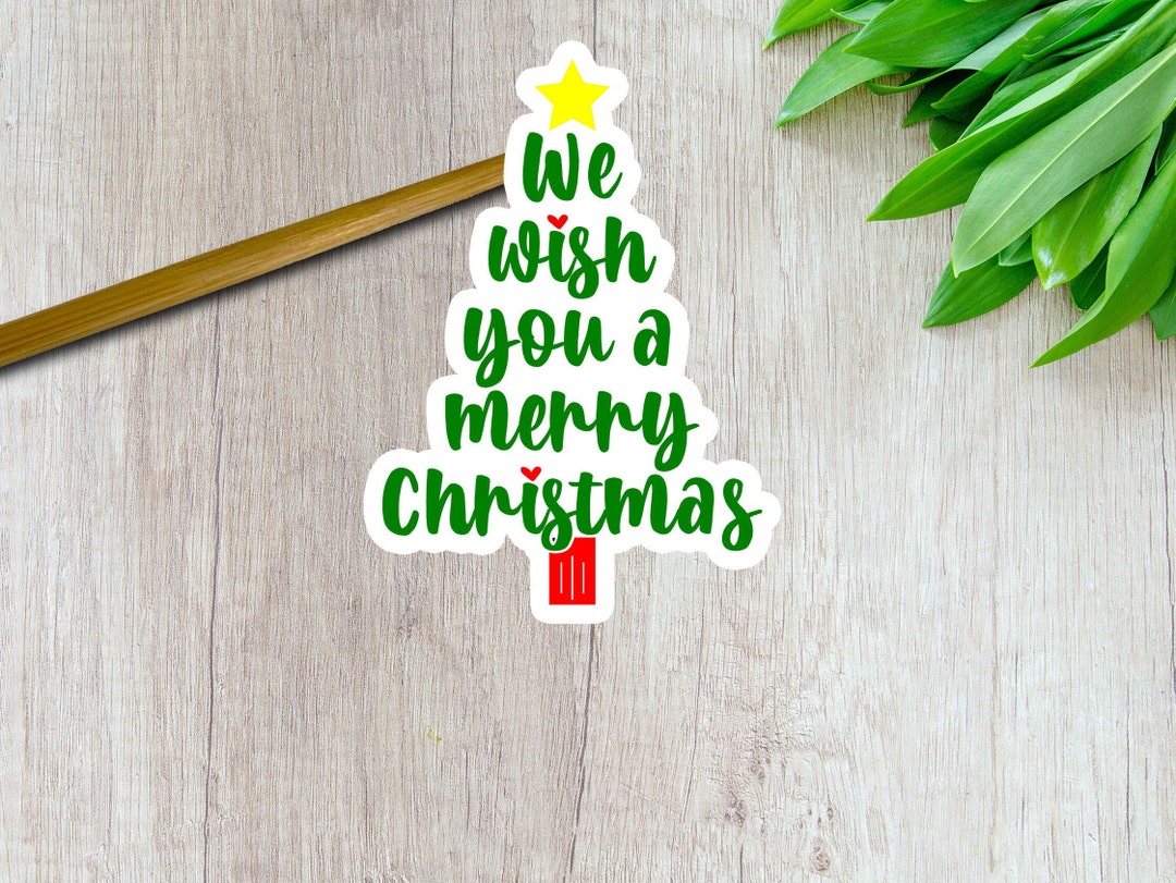 25 We Wish You a Merry Christmas STICKERS, Christmas Tree STICKERS ...