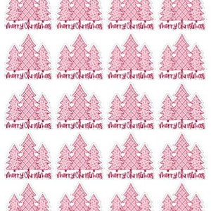 20 Merry Christmas STICKERS Pink Christmas Trees STICKERS - Etsy