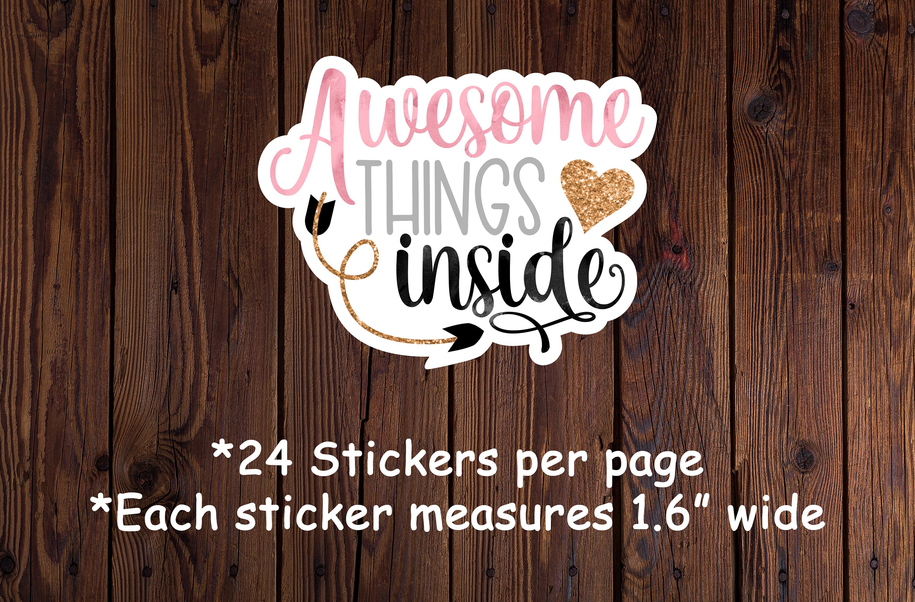 24 Awesome Things Inside Stickers Thank You For Your Order | Etsy