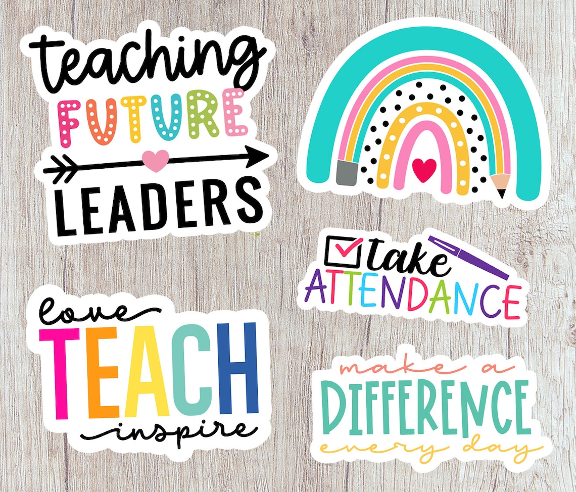 Teacher Sticker Bundle Teacher Stickers Laptop Stickers Etsy