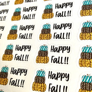 Happy Fall Stickers Pumpkin Stickers Planner Stickers Thank You Sticker ...