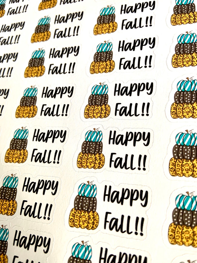 Happy Fall Stickers Pumpkin Stickers Planner Stickers - Etsy