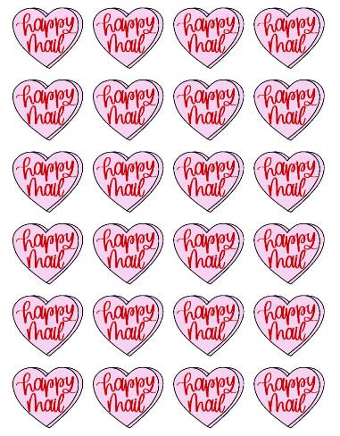 24 Happy Mail Valentine STICKERS Valentine's Day Envelope | Etsy