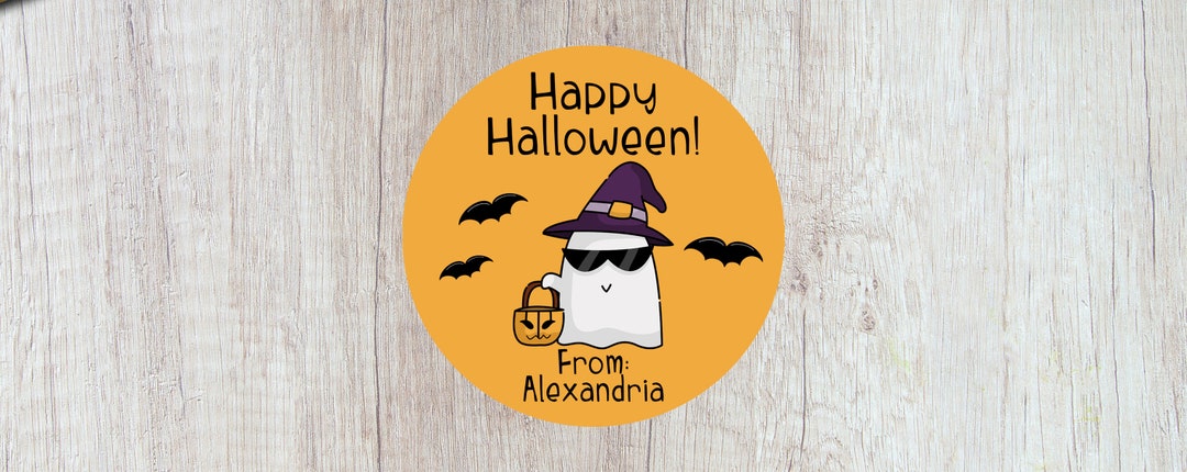 Personalized Halloween Stickers Happy Halloween Party Favor - Etsy