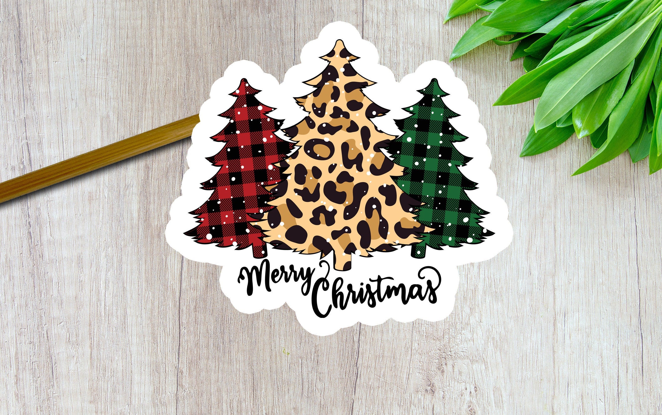 24 Merry Christmas STICKERS Christmas Trees STICKERS - Etsy