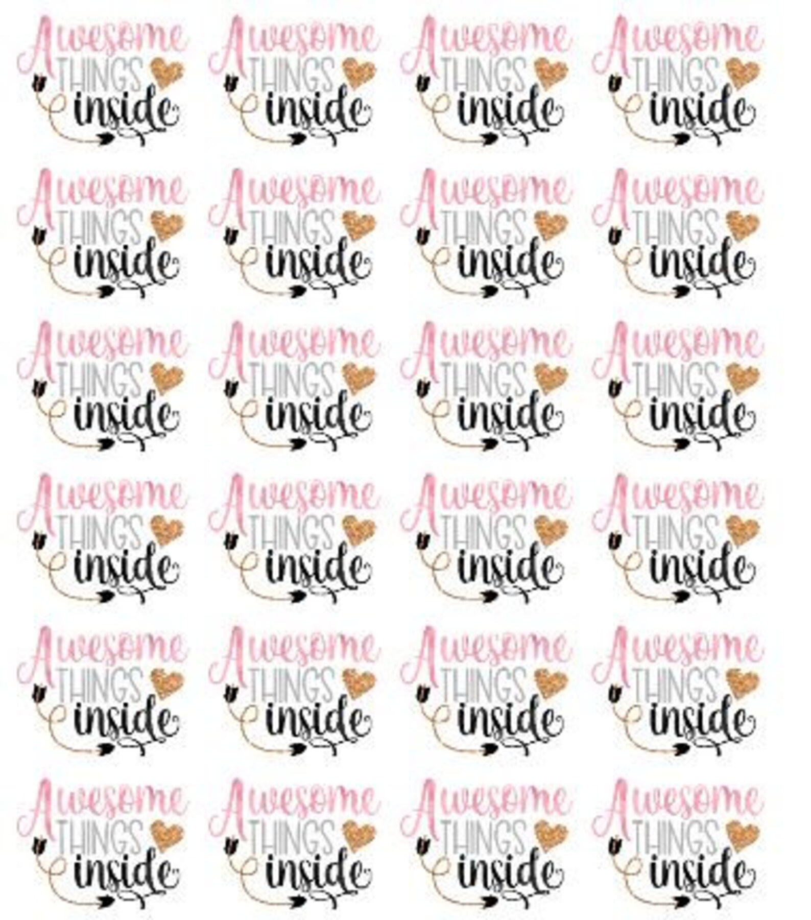 24 Awesome Things Inside Stickers Thank You For Your Order | Etsy