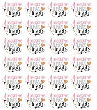 24 Awesome Things Inside Stickers Thank You For Your Order | Etsy